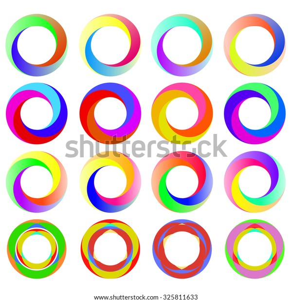 Vector Set Colorful Circle Icons Isolated Stock Vector (Royalty Free ...