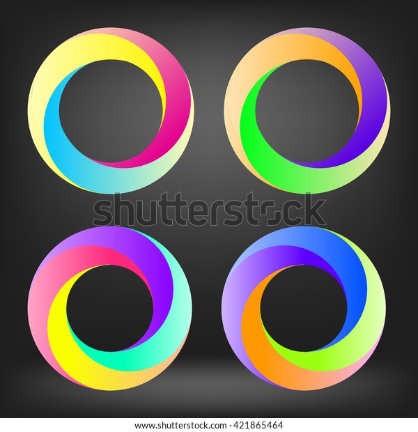 Vector Set Colorful Circle Icons Isolated Stock Vector (Royalty Free ...