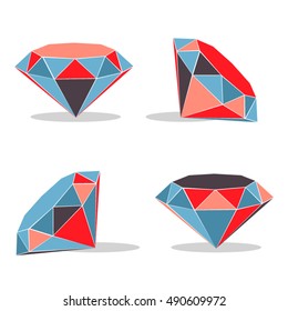 Vector Set Colorful Diamonds Stock Vector (Royalty Free) 490609972 ...