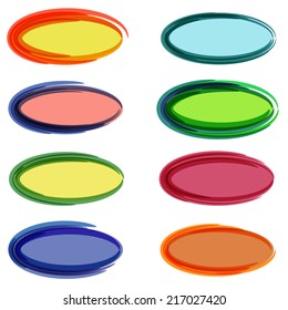 Vector Set Colorful Ellipse Frame Icons Stock Vector (Royalty Free ...