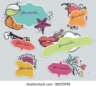 Cute Colorful Invitation Greeting Card Template: เวกเตอร์สต็อก (ปลอดค่า ...