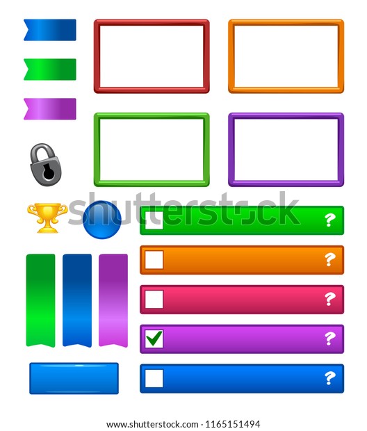 Vector Set Colorful Long Round Buttons Stock Vector (Royalty Free ...