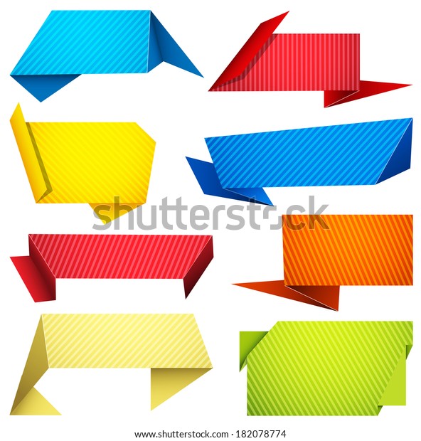 Vector Set Colorful Paper Banners Space Stock Vector (Royalty Free ...