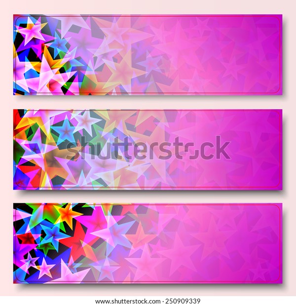 Vector Set Colorfull Banners Stars Stock Vector (Royalty Free ...