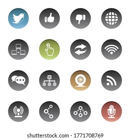 Communication Signs Over Beige Background Vector: เวกเตอร์สต็อก (ปลอด ...