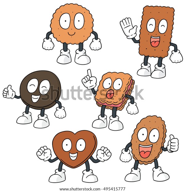 Vector Set Cookies Biscuits Cartoon Stock Vector (Royalty Free) 495415777