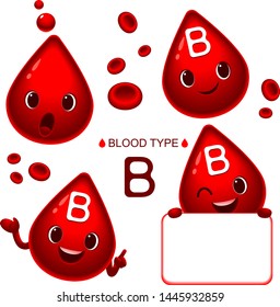 Vector Set Cute Blood Type B Stock Vector (Royalty Free) 1445932859 ...