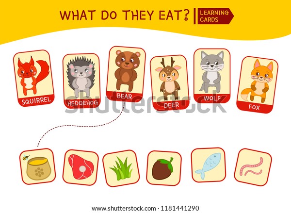 Vector Set Cute Cartoon Animals What Stock Vector (Royalty Free) 1181441290