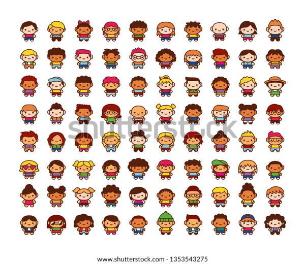Vector Set Cute Characters Isolated On Stock Vector (Royalty Free ...
