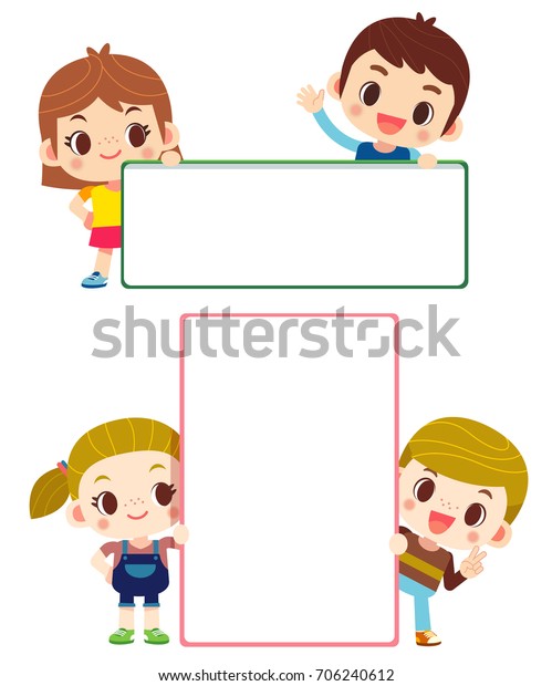 Vector Set Cute Kids Boys Girls Stock Vector (Royalty Free) 706240612