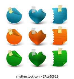 Vector Set Cute Stickers Sticky Tape Stock Vector (Royalty Free ...