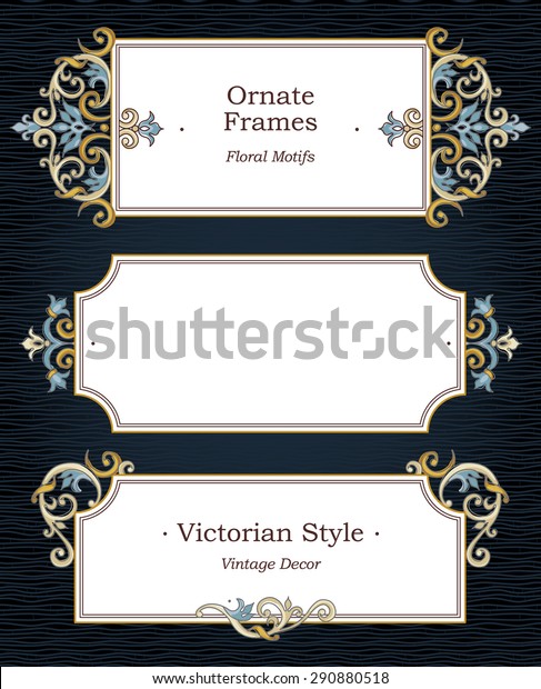 Vector Set Decorative Frames Victorian Style Stock Vector (Royalty Free ...