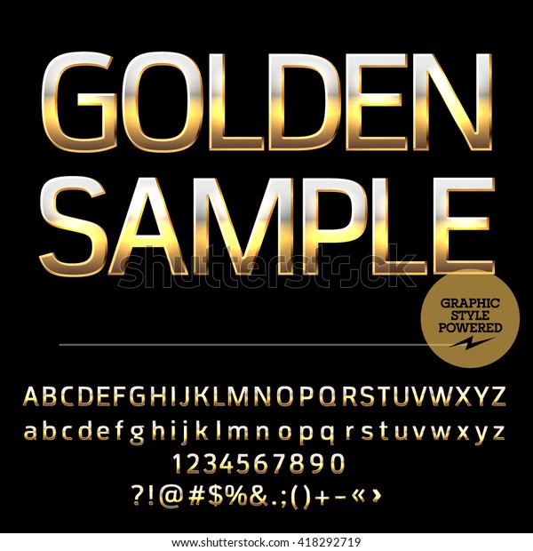 Vector Set Deluxe Gold Alphabet Letters Stock Vector (Royalty Free ...