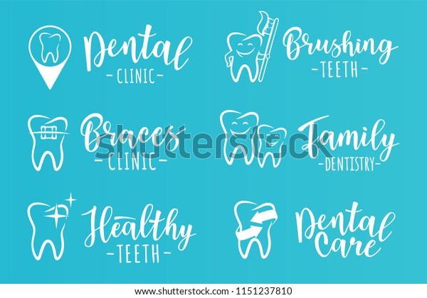 Vector Set Dentistry Labels Dental Clinic Stock Vector (Royalty Free ...