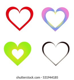 Vector Set Different Heart Stock Vector (Royalty Free) 531944185 ...