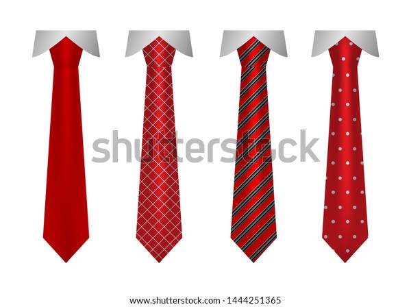 Vector Set Different Red Ties Isolated Stock Vector (Royalty Free ...