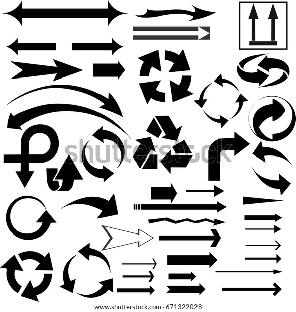 Vector Set Different Useful Arrows Symbols: เวกเตอร์สต็อก (ปลอดค่า ...