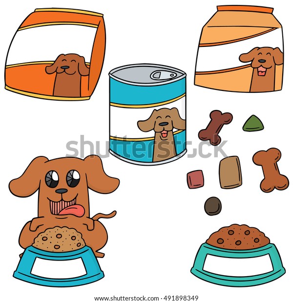 Vector Set Dog Food Stock Vector (Royalty Free) 491898349