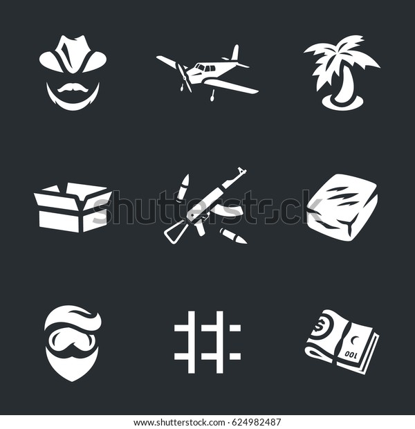 Vector Set Drug Lord Icons Stock Vector (Royalty Free) 624982487