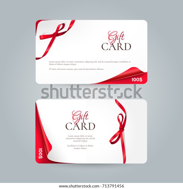 Vector Set Elegant White Gift Cards Stock Vector (Royalty Free) 713791456