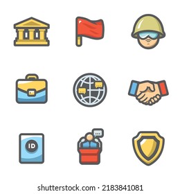 Vector Set Embassy Icons Stock Vector (Royalty Free) 2183841081 ...