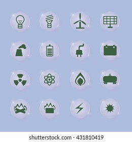 Vector Set Energetics Icons On Transparent Stock Vector (Royalty Free ...