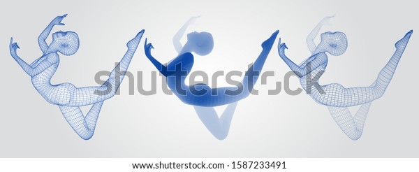 Vector Set Female Figures Dance Poses Stock Vector (Royalty Free ...