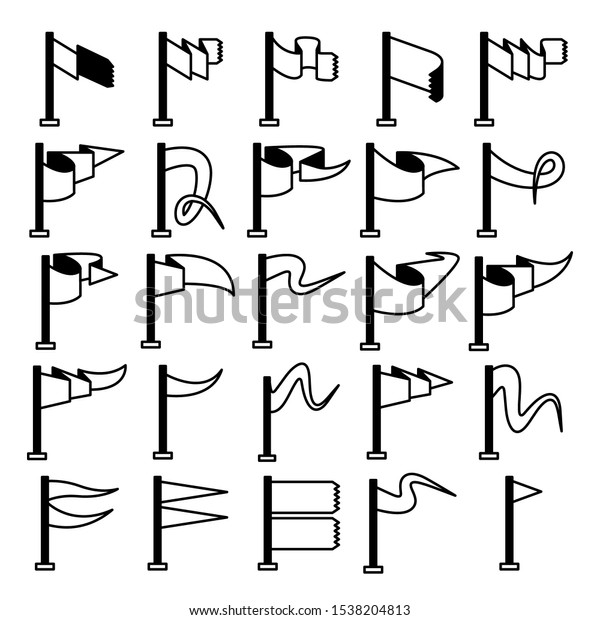 Vector Set Flag Pennant Icons Stock Vector (Royalty Free) 1538204813 ...