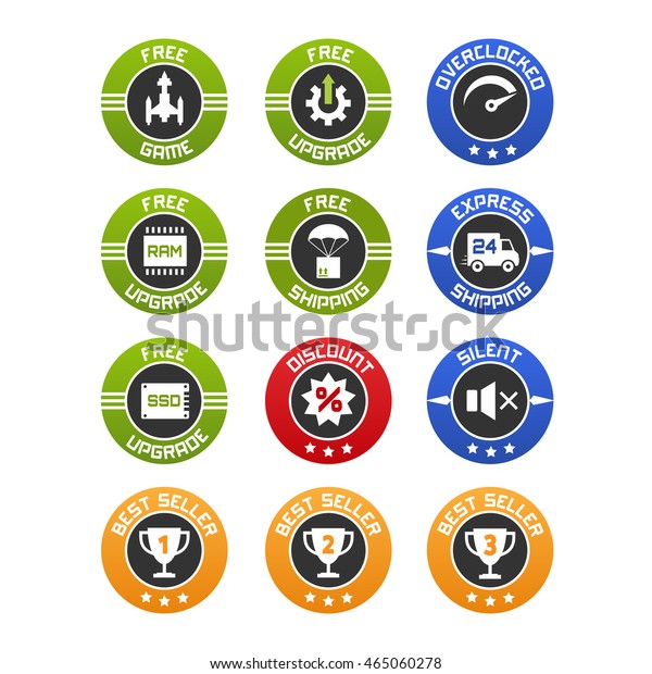 Vector Set Flat Icons Badges Computers Stock Vector (Royalty Free ... Vector Set Flat Icons Badges Computers Stock Vector (Royalty Free ...
