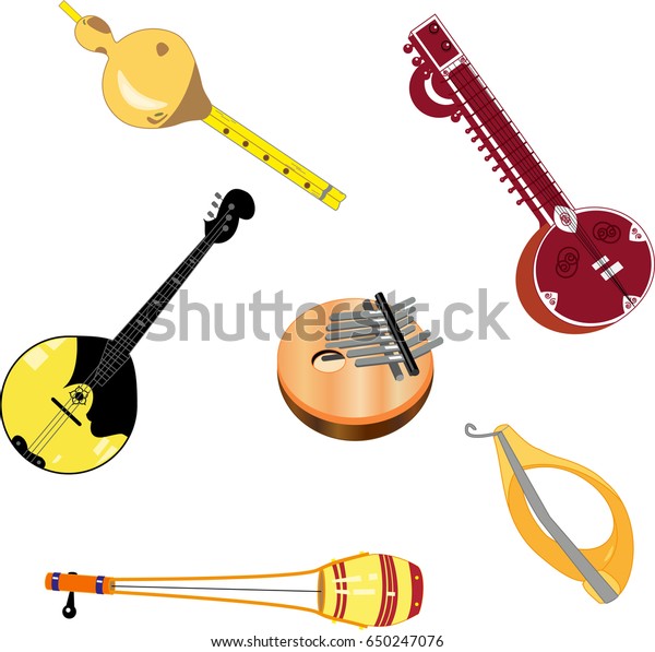 Vector Set Folk Traditional Musical Instruments: เวกเตอร์สต็อก (ปลอดค่า ...