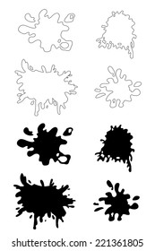 Vector Set Four Black Outline Spots Stock Vector (Royalty Free ...