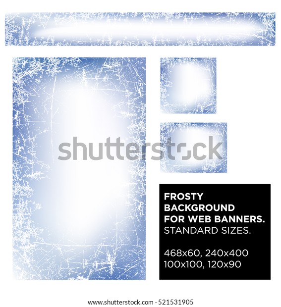 Vector Set Frosty Background Web Banners Stock Vector (Royalty Free ...