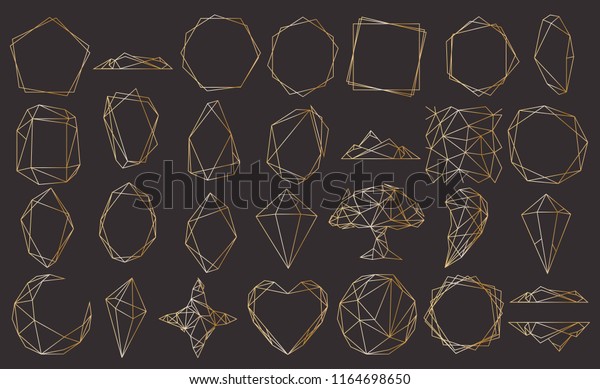 Vector Set Geometrical Polyhedron Art Deco Stock Vector (Royalty Free ...
