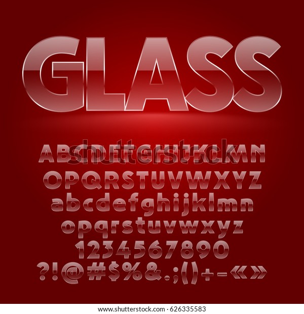 Vector Set Glass Alphabet Letters Symbols Stock Vector (Royalty Free ...