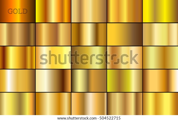 Vector Set Gold Gradientsgolden Backgrounds Collection Stock Vector ...