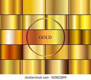 Vector Set Gold Gradientsgolden Squares Collection Stock Vector ...