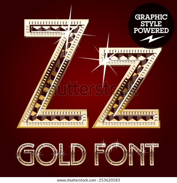 Vector Set Gold Rich Alphabet Diamonds Stock Vector (Royalty Free ...