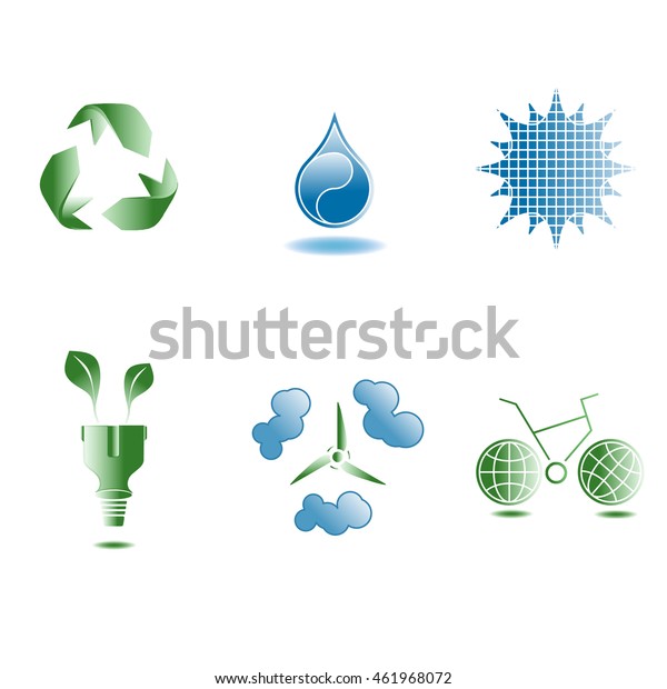 Vector Set Green Energy Symbols Stock Vector (Royalty Free) 461968072 ...