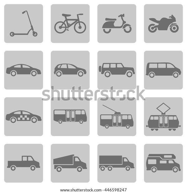 Vector Set Ground Transportation Icons Stock Vector (Royalty Free ...
