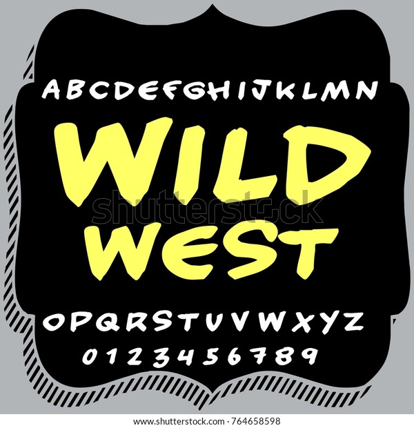 Vector Set Hand Drawn Fonts Typeface: vector de stock (libre de ...