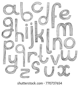 Vector Set Hand Drawn Letters Sequence Stock Vector (Royalty Free ...