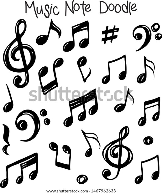 Vector Set Hand Drawn Music Notes Stock Vector (Royalty Free ...