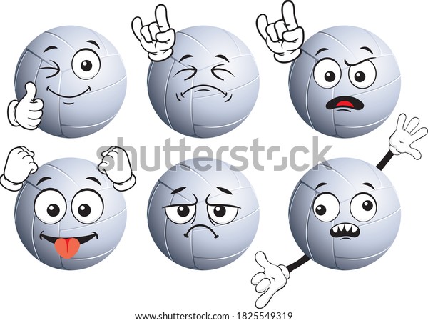 Vector Set Handball Mascots Different Smiles Stock Vector (Royalty Free ...