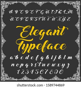 Handwritten Latin Calligraphy Brush Script Numbers Stock Vector ...