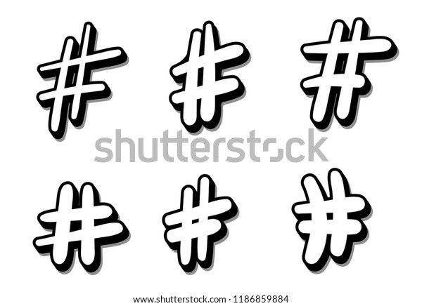 Vector Set Hashtag Sticker Signs Element Stock Vector (Royalty Free ...