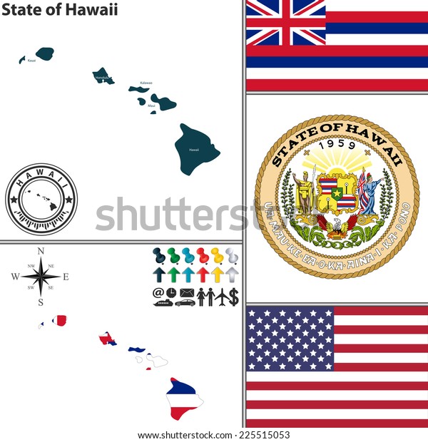 Vector Set Hawaii State Flag Icons Stock Vector (Royalty Free ...