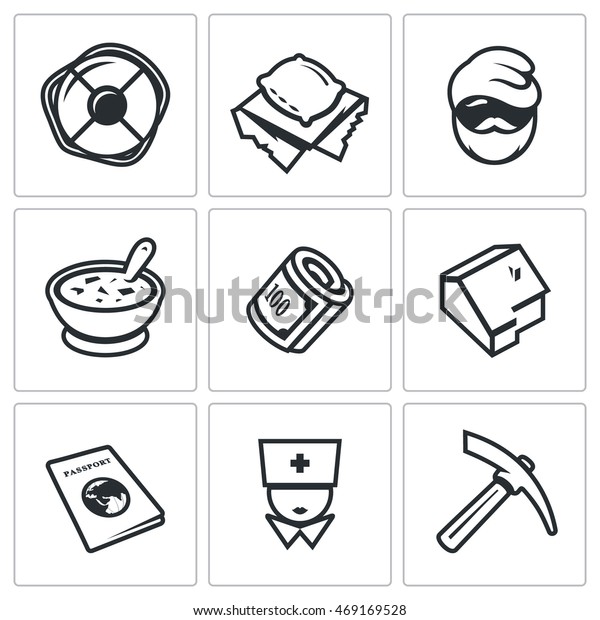 Vector Set Homeless Icons Help Homelessness Stock Vector (Royalty Free ...