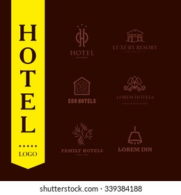 Vector Set Hotel Resort Logo Design Stock Vector (Royalty Free ...