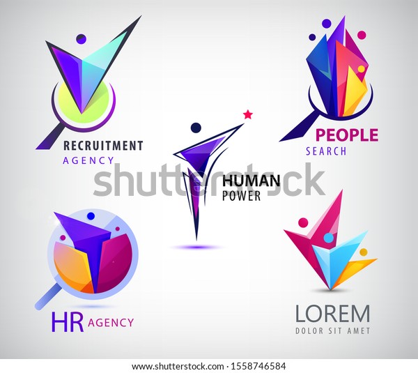 Image vectorielle ensemble de logos humains : image vectorielle de ...