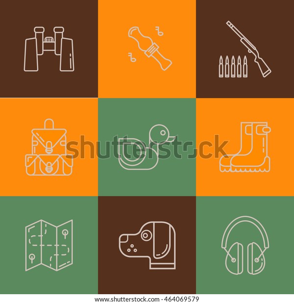Vector Set Hunt Symbols Hunting Shooting Stock Vector (Royalty Free ...
